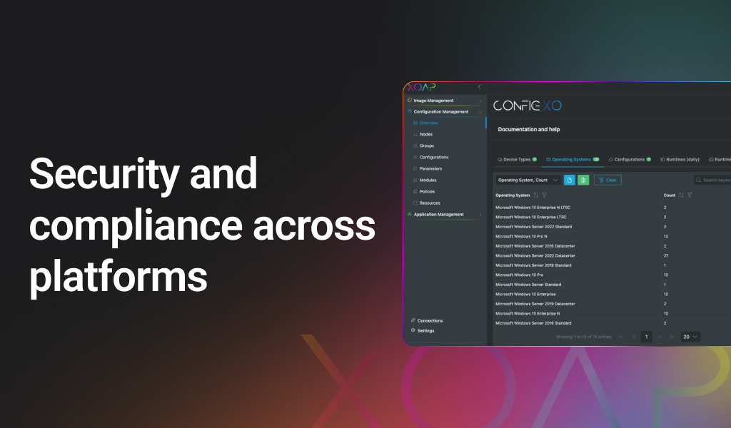 Security and compliance in configuration | XOAP