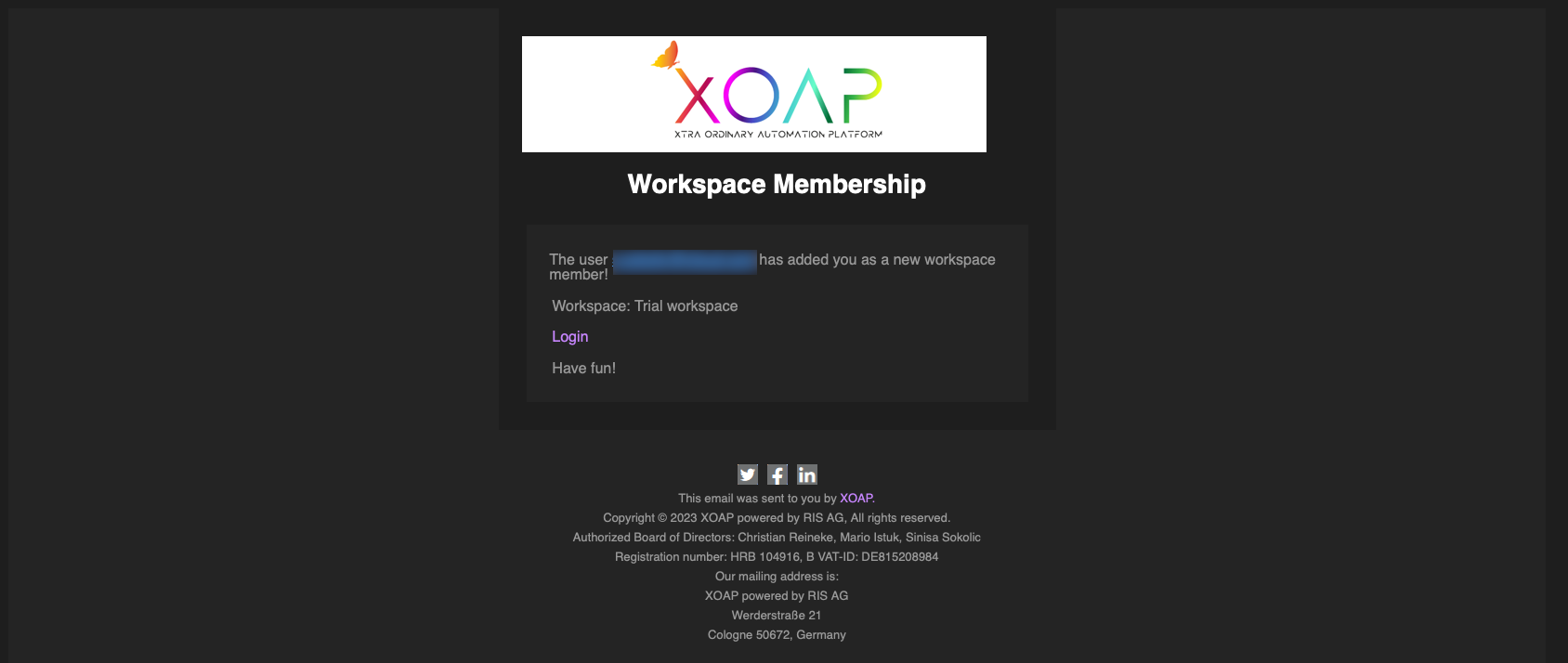 Manage workspace | XOAP Docs