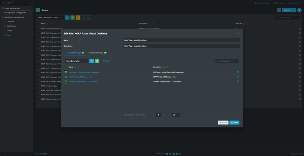 Roles in application.XO | XOAP Docs