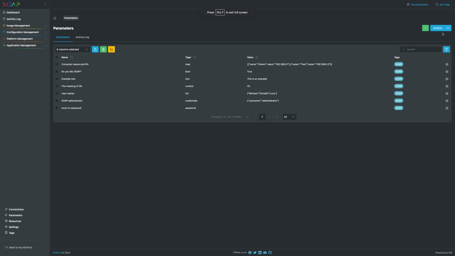 Parameters | XOAP Docs