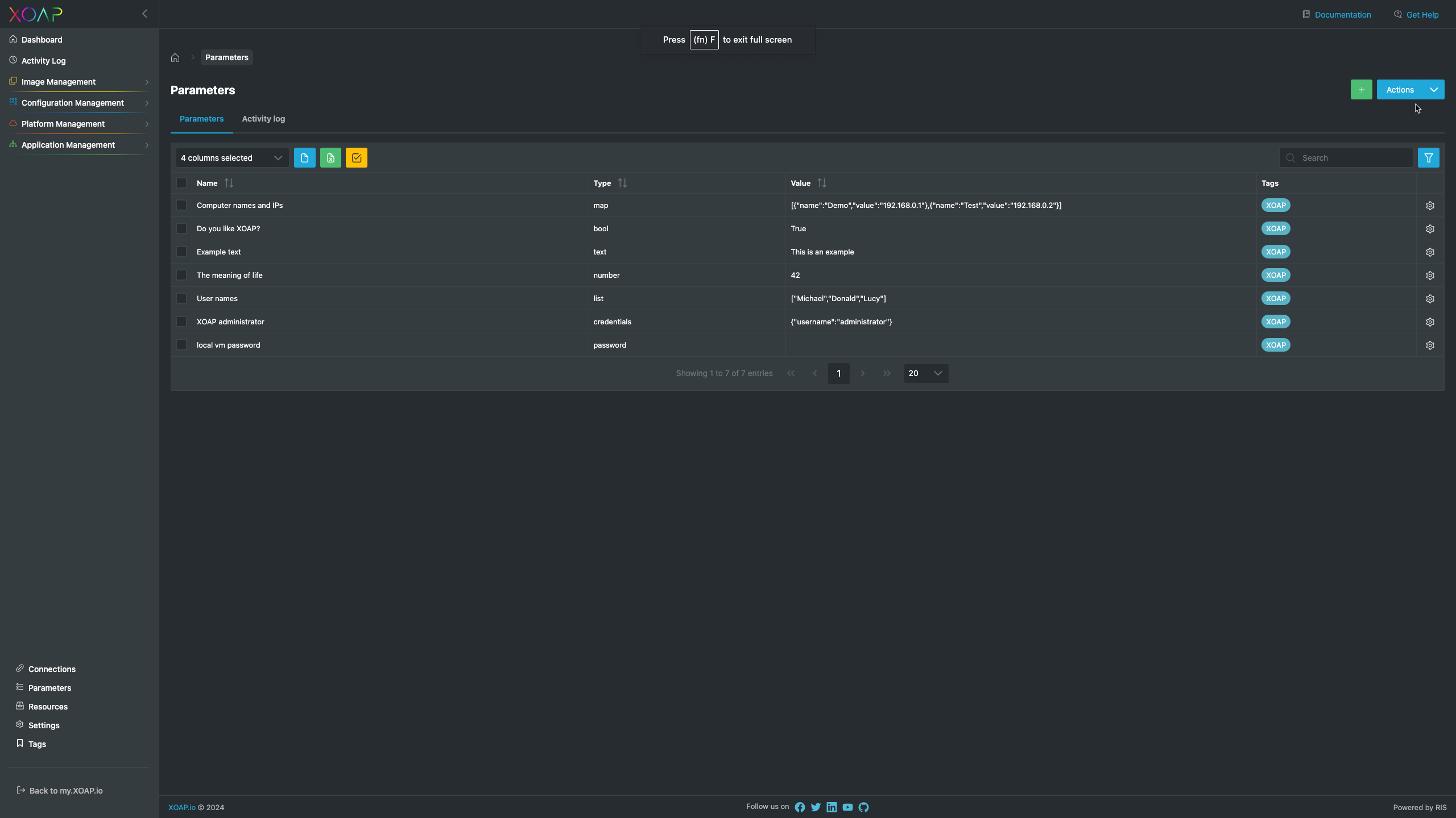 Parameters | XOAP Docs