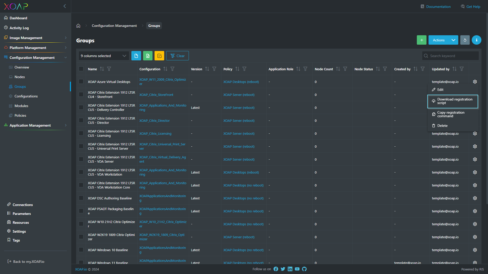 Nodes in config.XO | XOAP Docs