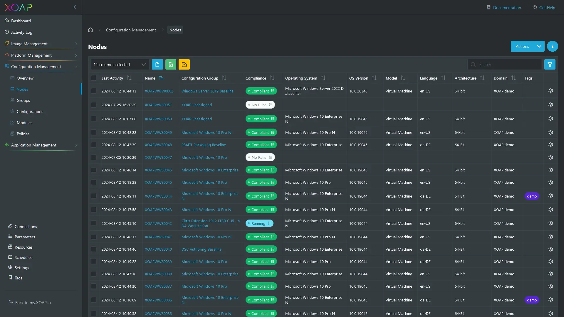 Nodes in Configuration Management | XOAP Docs